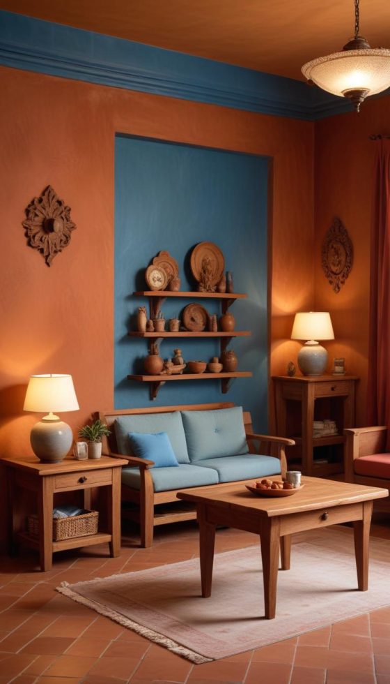Mur salon terracotta : Nos coups de cœur déco